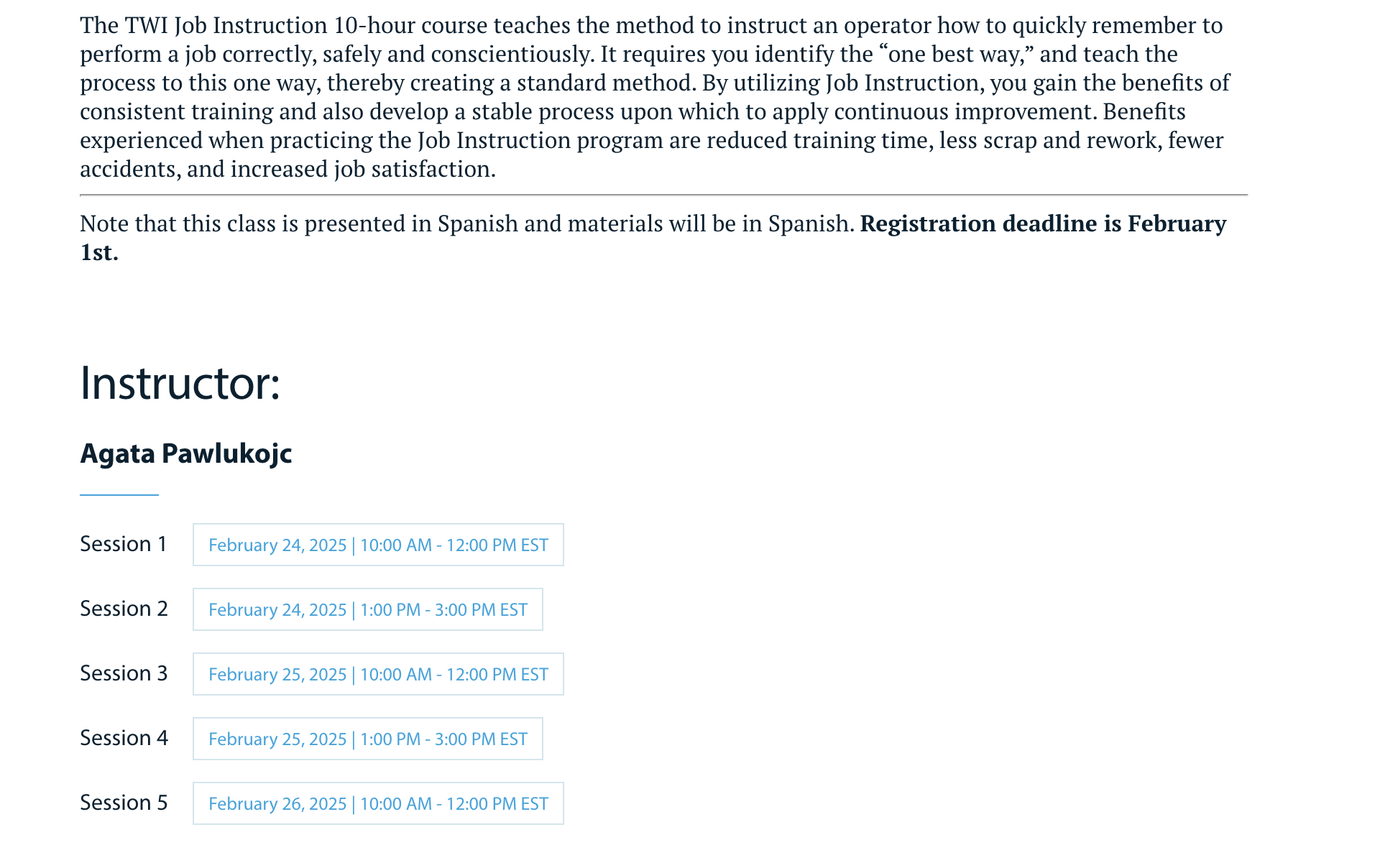 TWI JI Certification - Ranking for the Best Job Instruction Courses ...